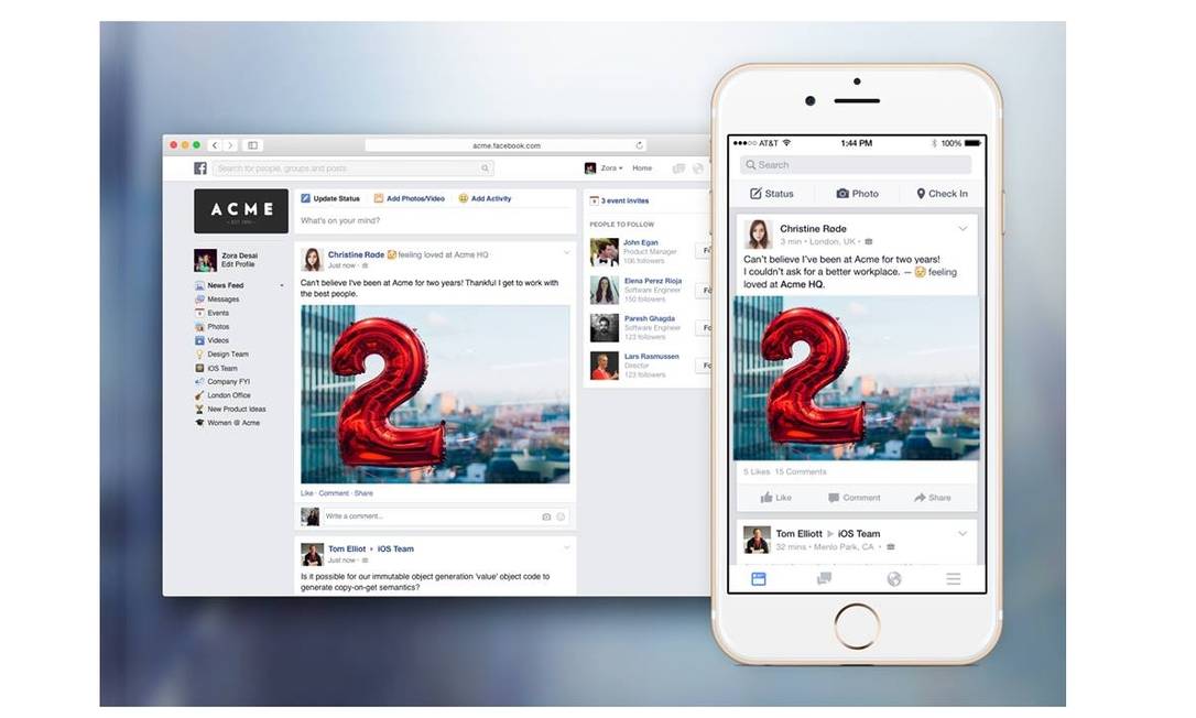 Novo ‘Facebook At Work’ permite às empresas criar suas próprias redes ...