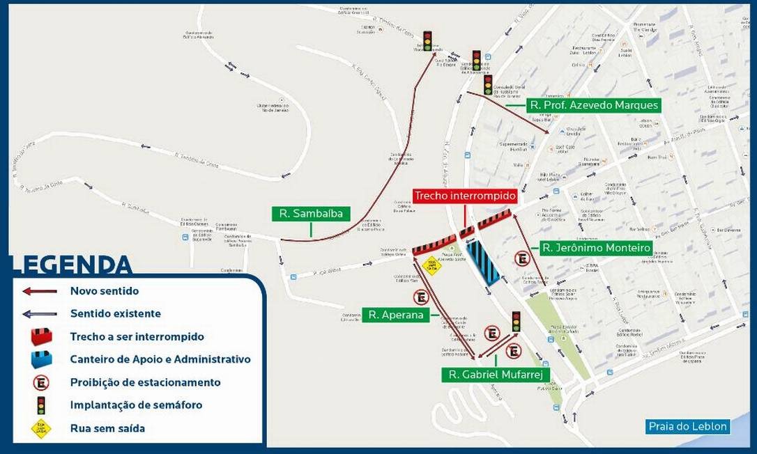 Metrô: novas interdições no trânsito do Leblon - Jornal O Globo