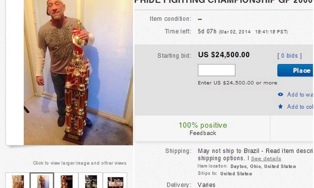 Mark Coleman vende troféu do Pride no Ebay por quase R$ 80 mil - Jornal ...