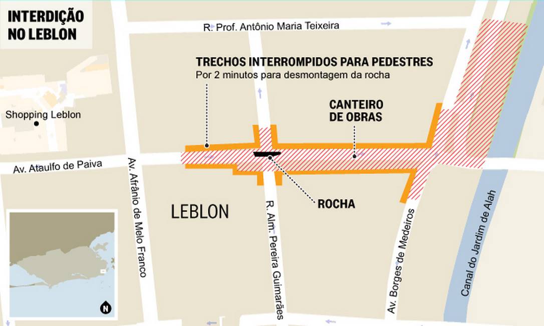 Obras da Linha 4 do metrô no Leblon restringem circulação de pedestres ...