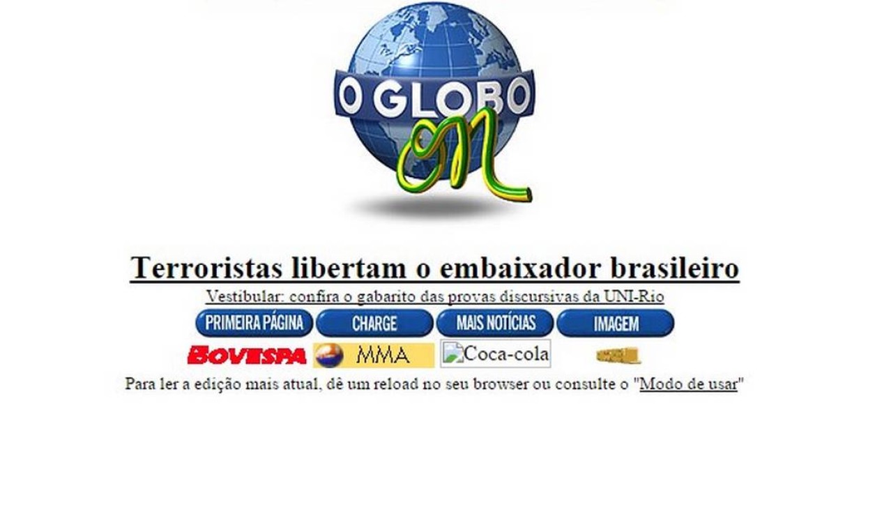 A evolução do site do GLOBO - Jornal O Globo