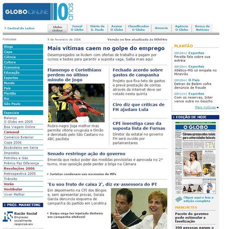 Site do GLOBO: inovação e interatividade desde o início - Jornal O Globo
