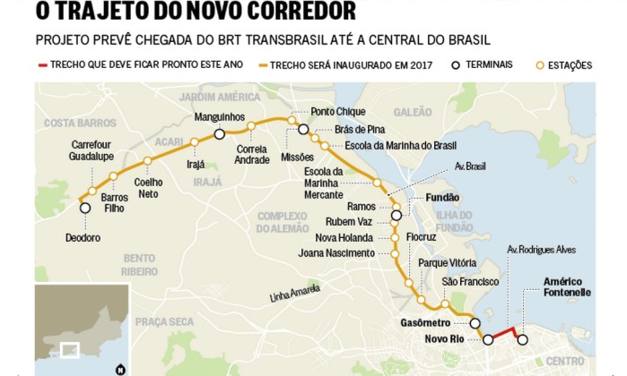Trecho do BRT Transbrasil fica pronto ainda em agosto - Jornal O Globo