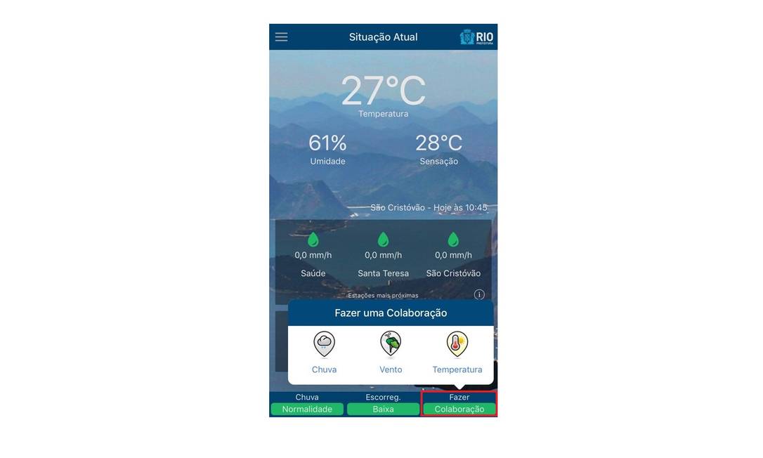 Mapa interativo permite que moradores informem condições do tempo no ...