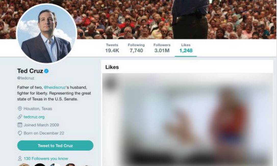 Perfil do senador republicano Ted Cruz no Twitter 'curte' pornografia ...