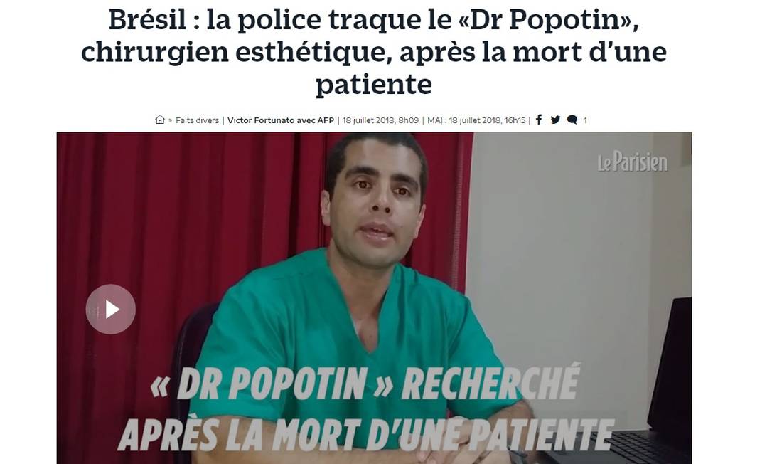 Jornais franceses repercutem morte provocada pelo 'Docteur Popotin': o ...