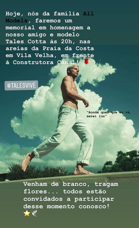 'Aonde quer que eu vá, serei luz', costumava dizer Tales Cotta - Jornal ...