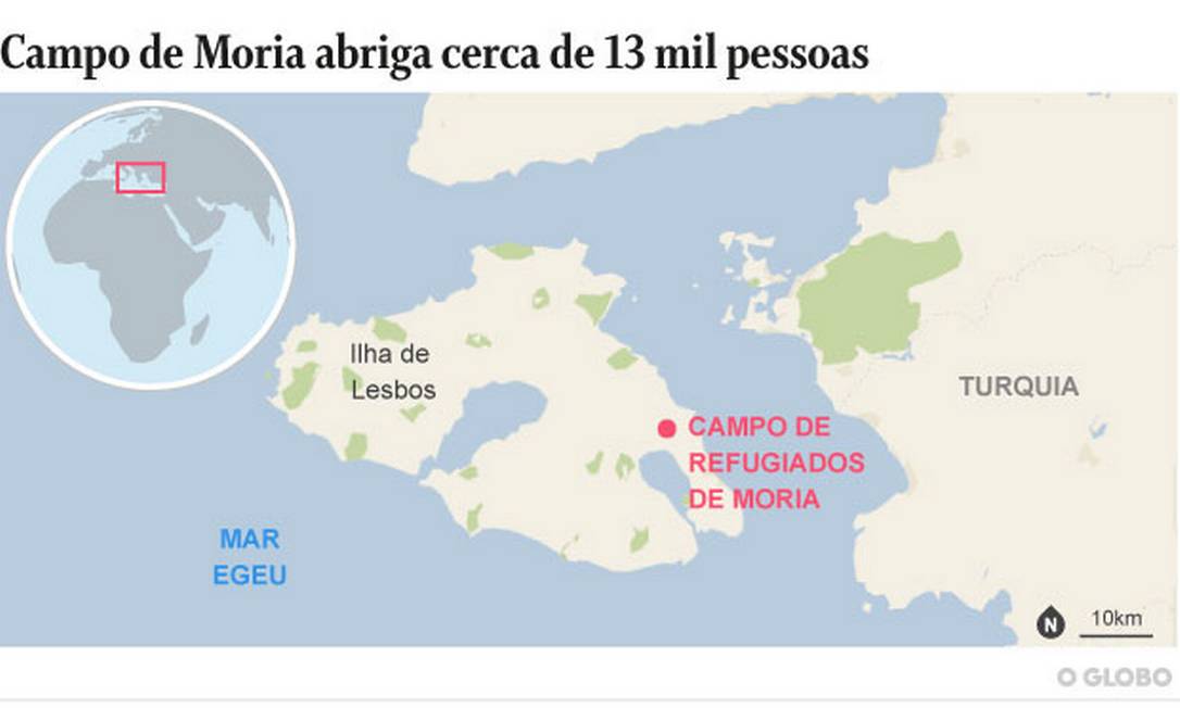 Maior campo de refugiados da Grécia pega fogo e mais de 10 mil pessoas ...