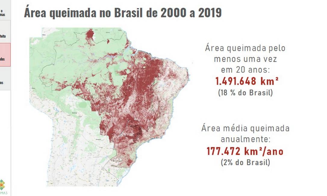 Em 20 anos, quase 20% do território brasileiro queimou pelo menos uma vez - Jornal O Globo