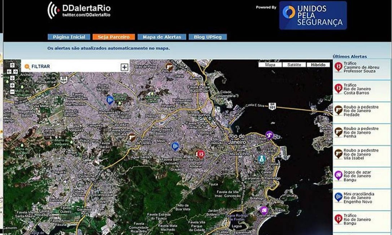 Mapa virtual mostra crimes e operações policiais que aconteceram ou ...