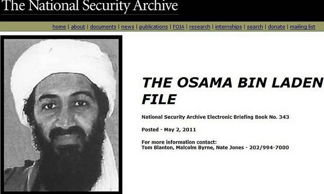 Instituto dos EUA publica documentos confidenciais sobre Bin Laden na ...