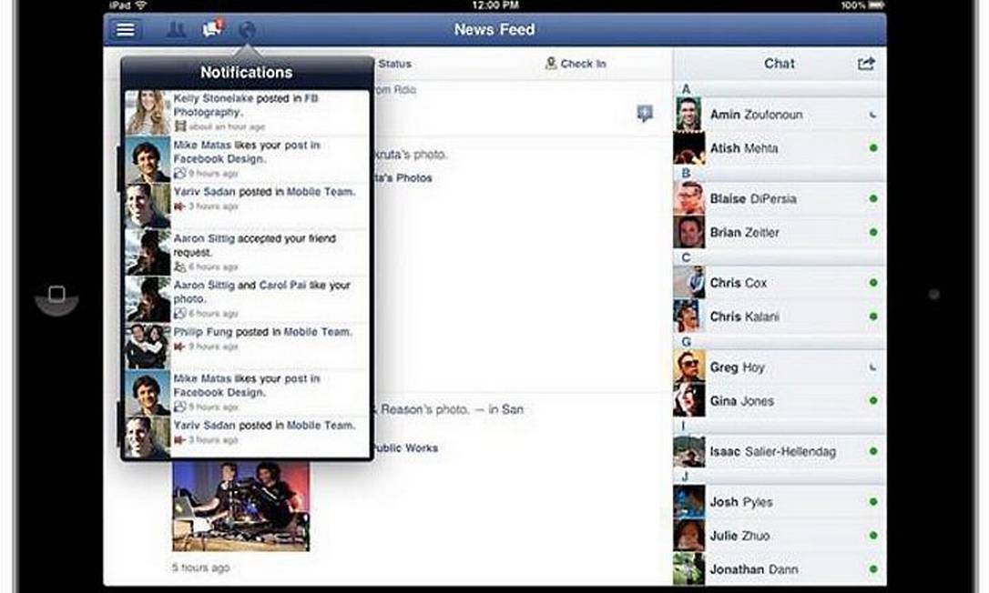 Facebook lança, finalmente, seu aplicativo oficial para o tablet iPad ...
