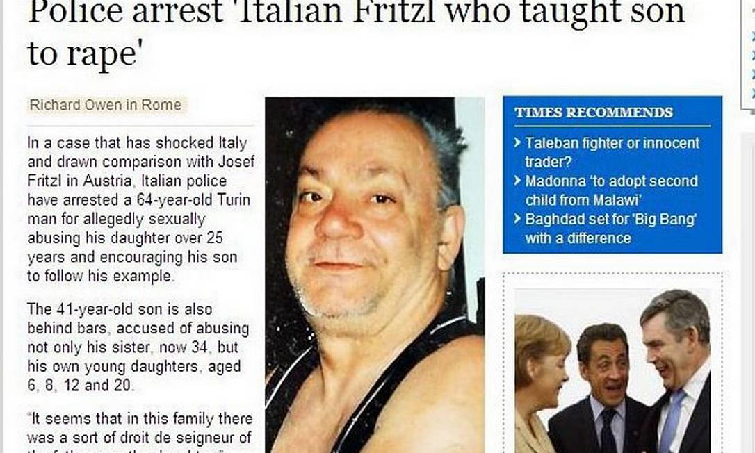 'Fritzl italiano': Pai e filho são presos na Itália por abuso sexual de ...