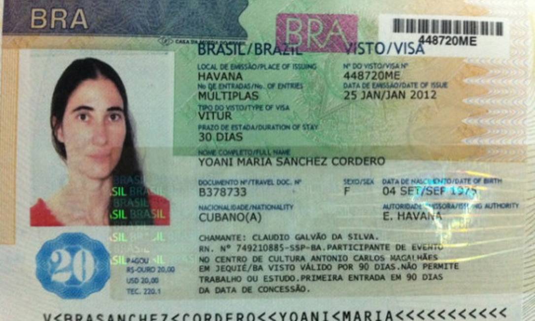 Blogueira cubana diz que visto brasileiro não basta - Jornal O Globo