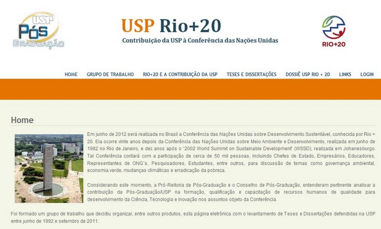 USP lança portal com trabalhos sobre temas da Rio+20 - Jornal O Globo