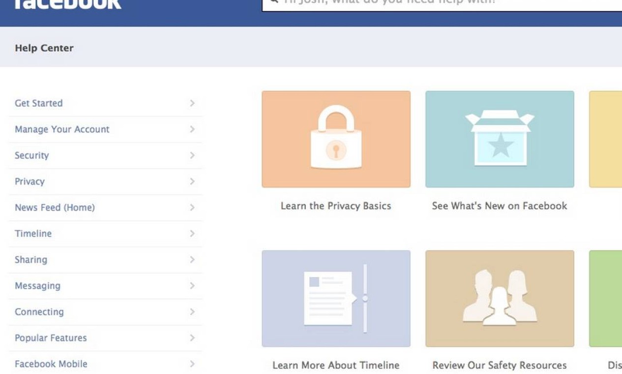 Facebook redesenha centro de ajuda - Jornal O Globo